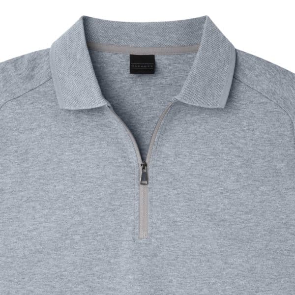 Hackett Sport Zipped Grey Polo Shirt | Menswear Online