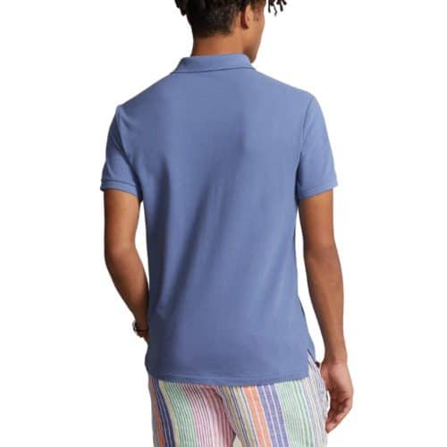 POLO RALPH LAUREN Custom Slim Fit Mesh Light Blue Polo Shirt | Menswear ...