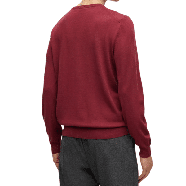 BOSS Dark Red LOGO EMBROIDERED Jumper | Menswear Online