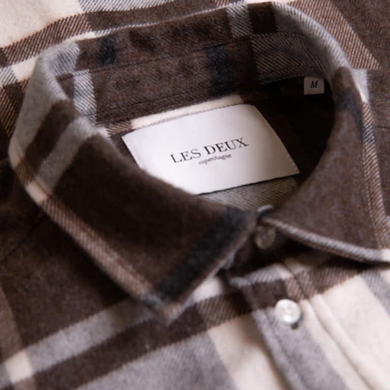 Les Deux Jeremy Flannel Dusty Teak/Ivory Shirt | Menswear Online