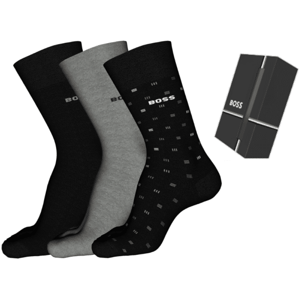 BOSS 3 PACK GIFT BOX SIGNATURE BOSS DESIGN SOCKS | Menswear Online