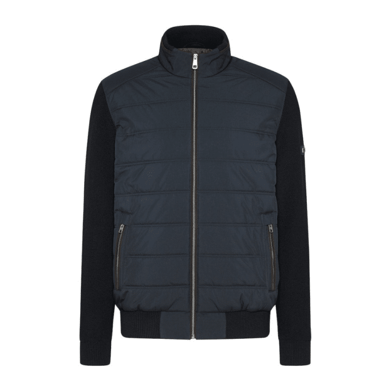 BUGATTI Full Zip Through Quilted Navy Hybrid | Menswear Online