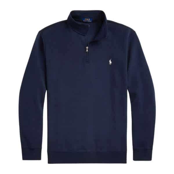 POLO RALPH LAUREN DOUBLE-KNIT QUARTER ZIP PULLOVER NAVY | Menswear Online
