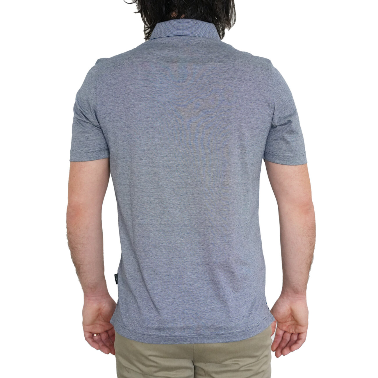 Bugatti Mercerised Subtle Striped Blue Polo Shirt | Menswear Online