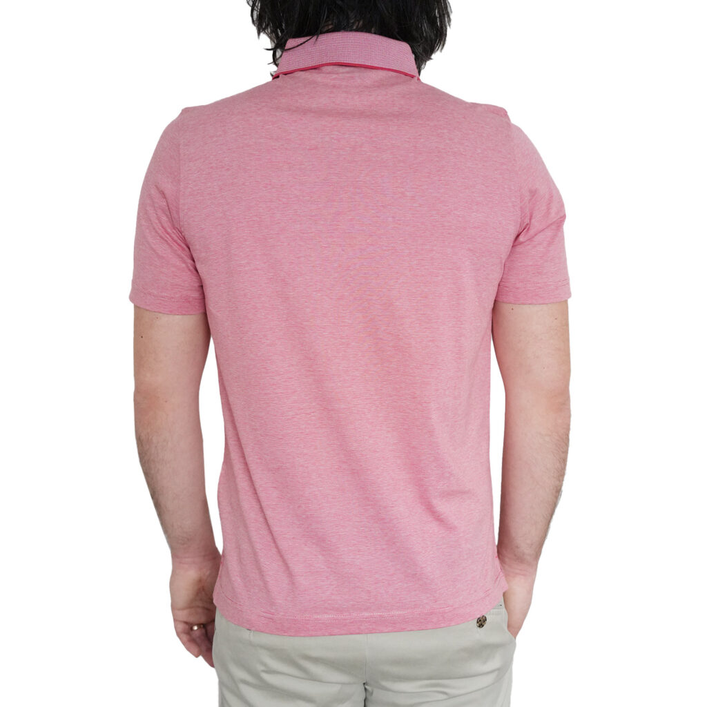 Bugatti Mercerised Subtle Striped Red Polo Shirt | Menswear Online