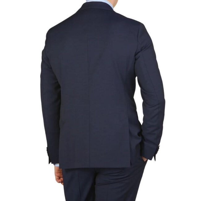 EDUARD DRESSLER Navy Spider Wool Suit | Menswear Online