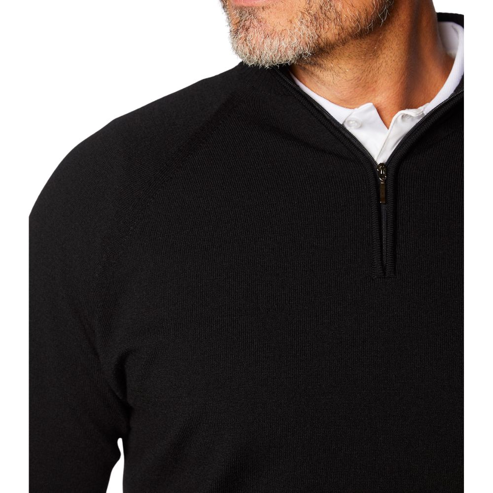 Glenbrae Quarter Zip Knitwear Black | Menswear Online