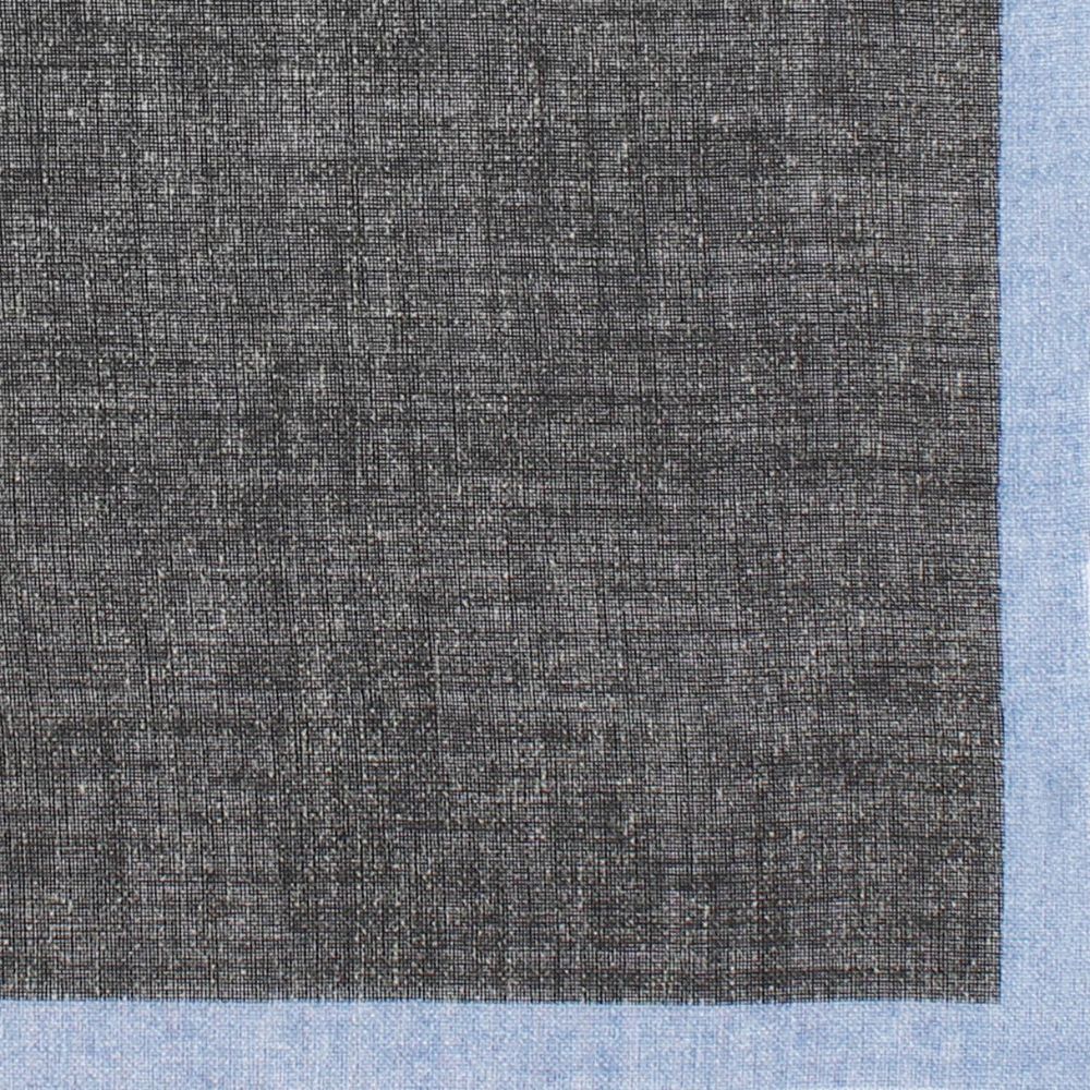 Amanda Christensen Charcoal Grey Pocket Square With Blue Piping ...