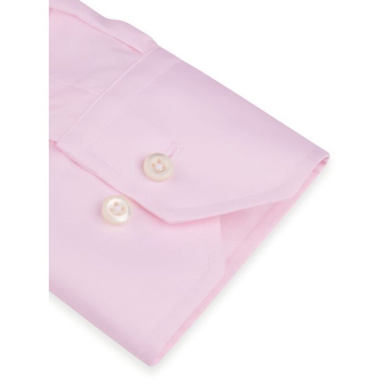 Stenströms Regular Fit Pink Diagonal Twill Two-fold Shirt | Menswear Online
