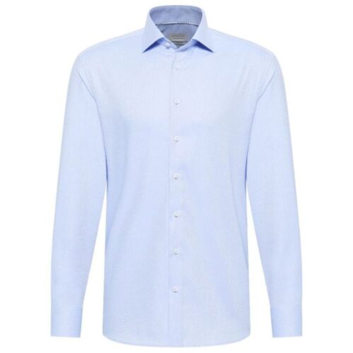 ETERNA 1863 Light Blue Herringbone Shirt For Modern Fit