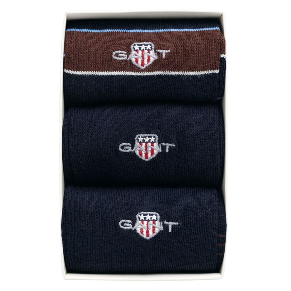 GANT 3-Pack Shield Tie Stripe Socks Gift Box | Menswear Online