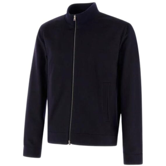 HERNO Navy Cashmere Bomber Jacket | Menswear Online