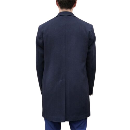 Bugatti Navy Wool Overcoat | Menswear Online