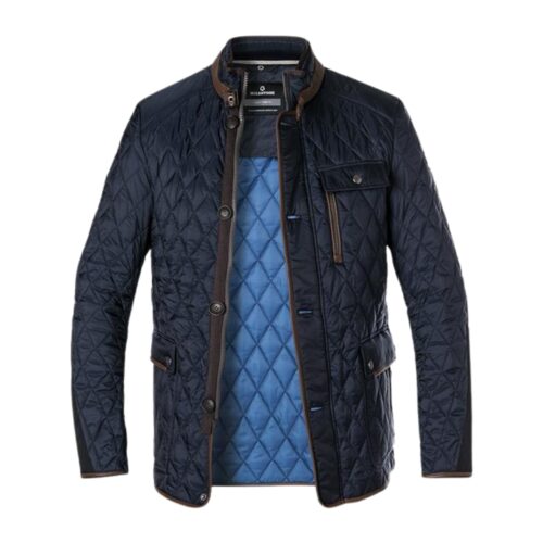 Milestone Leonido Classic Diamond Navy Quilted Jacket | Menswear Online