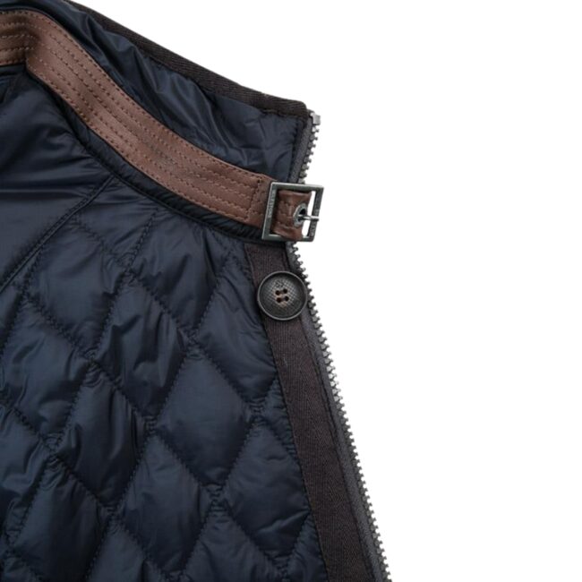 Milestone Leonido Classic Diamond Navy Quilted Jacket | Menswear Online