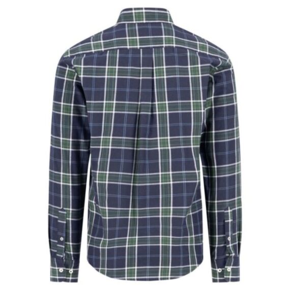 Fynch-Hatton Button Down Supersoft Cotton Green And White Check Navy ...