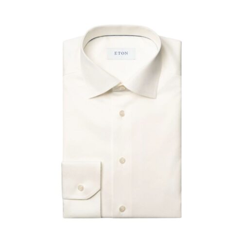 Eton Signature Twill Contemporary Fit Cream Shirt | Menswear Online