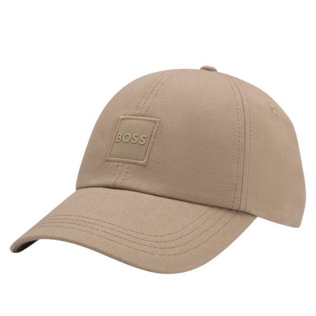 BOSS Beige Cotton-twill Cap With Logo Patch | Menswear Online