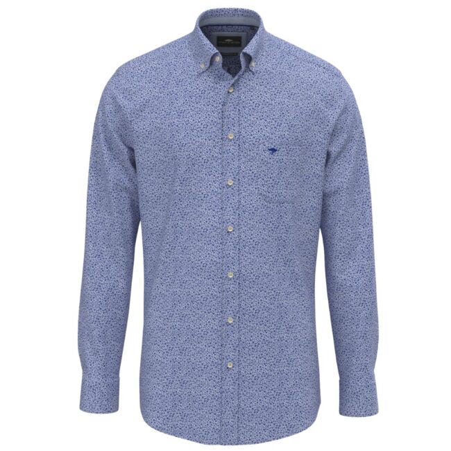 Fynch-Hatton Super Soft Cotton Blue Floral Print Shirt | Menswear Online