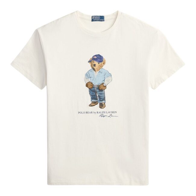 Polo Ralph Lauren Classic Fit White Teddy Bear Tee | Menswear Online